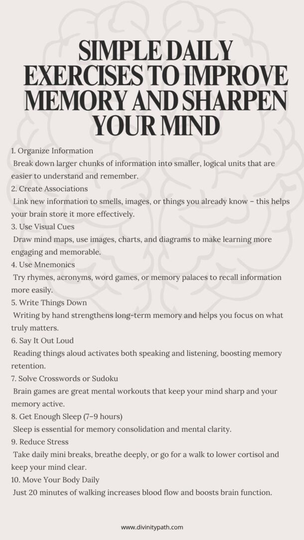 Simple Exercises to Improve Memory and Sharpen Your Mind