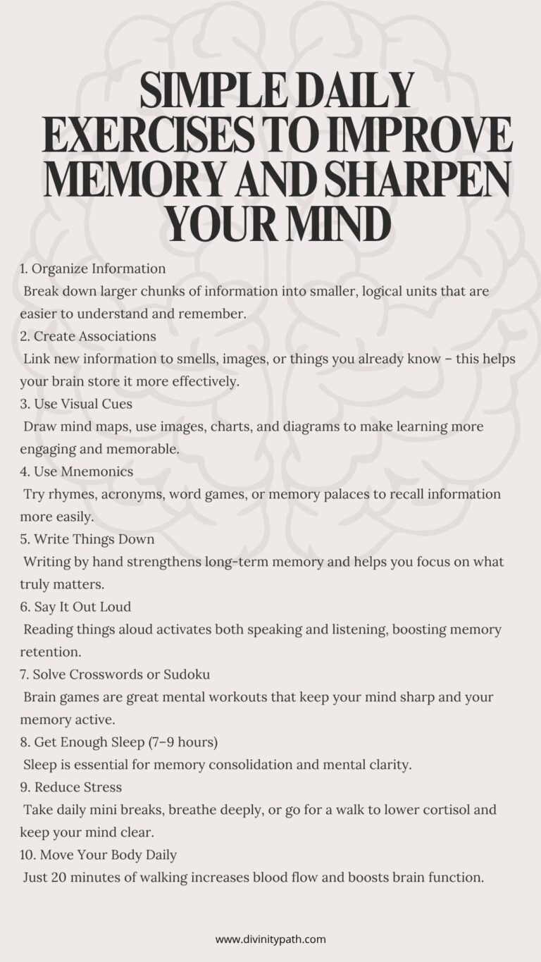 Simple Exercises to Improve Memory and Sharpen Your Mind